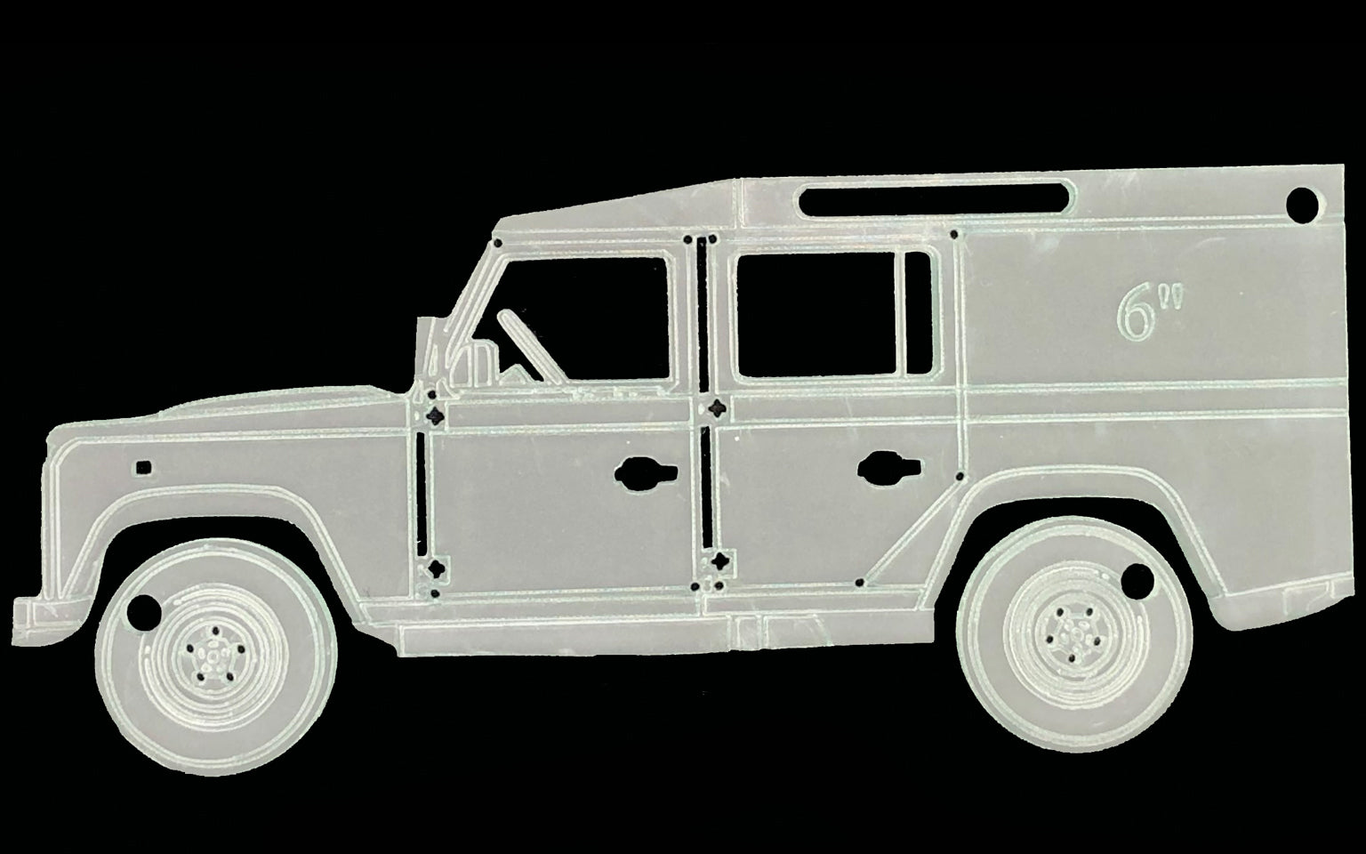A Land Rover acrylic sewing/craft template – Kallosphere Creative