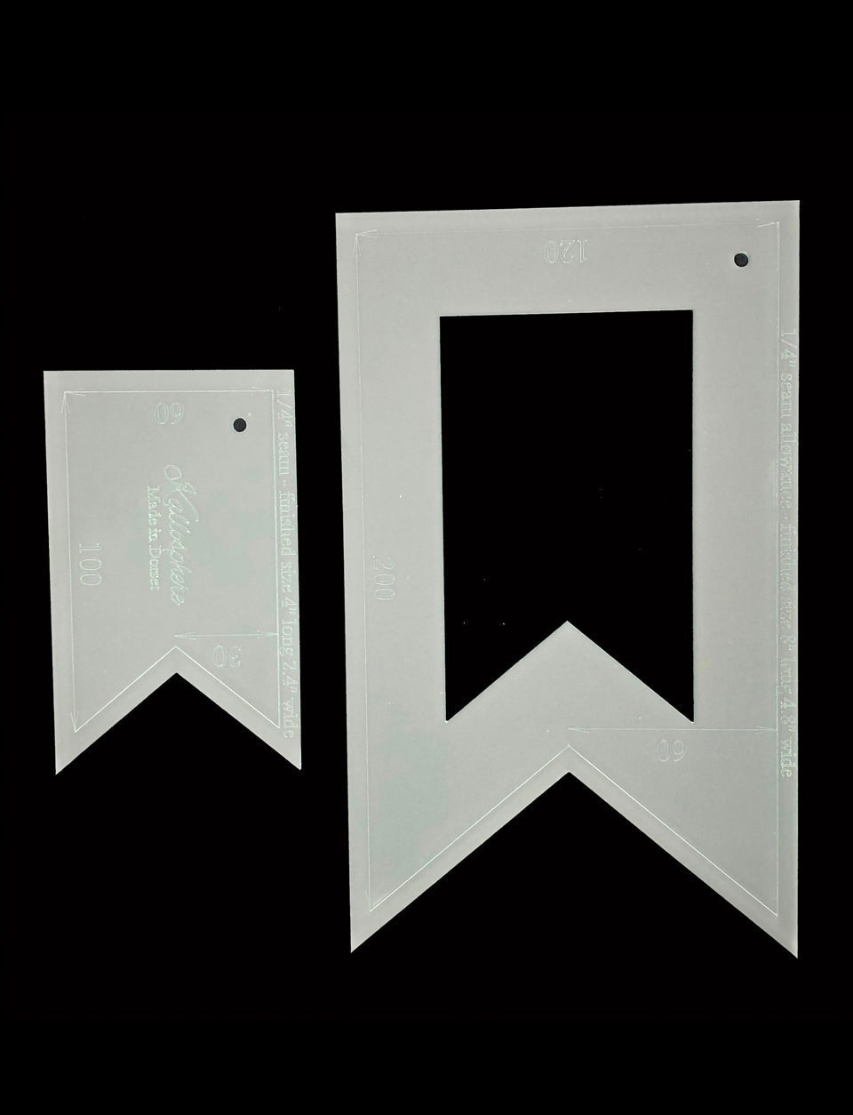 CORONATION PENNANT BUNDLE - 8" AND 4" PENNANT TEMPLATES AND A SET OF 6 ...